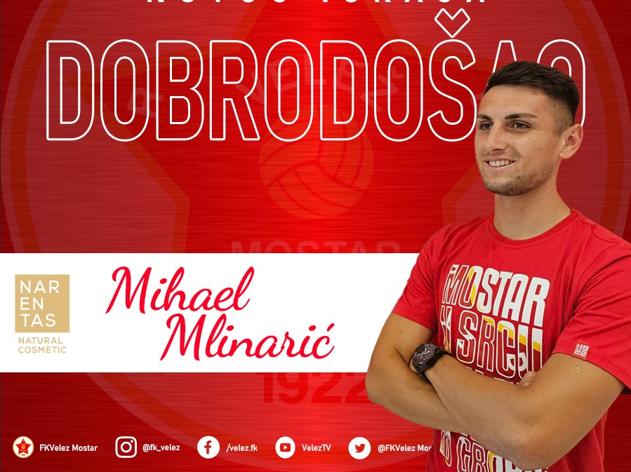 Mihael Mlinarić novi igrač Veleža - Mostar.live