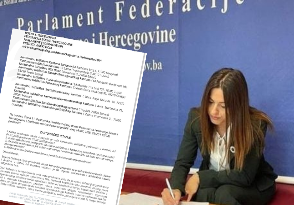Zastupnica Halilović pita: Koliko predmeta visoke korupcije su Tužilaštva u FBiH pokrenula u ...