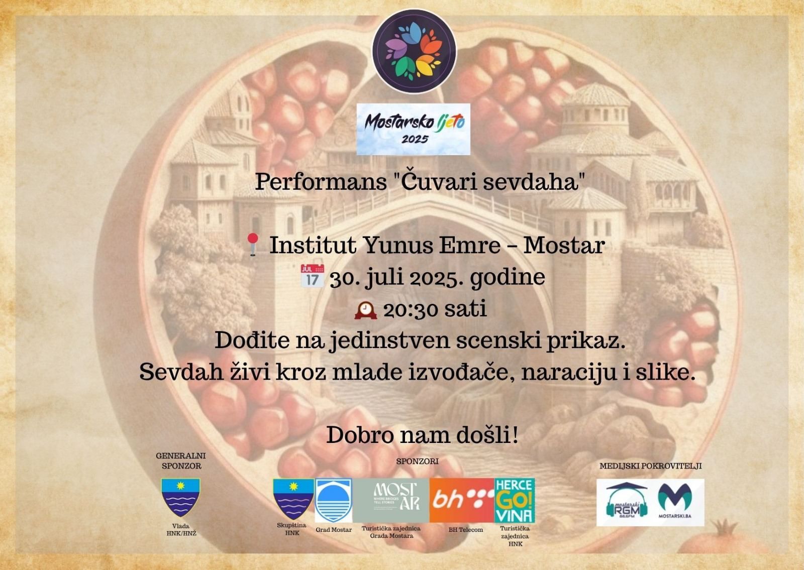 "Mostarsko ljeto 2025": Performans "Čuvari sevdaha" - Kulturni most ...